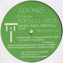 ADONIS pres. POP DELL' ARTE / NO WAY BACK - TRIBUTE E.P.