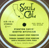 STANTON DAVIS GHETTO MYSTICISM / THINGS CANNOT STOP FOREVER